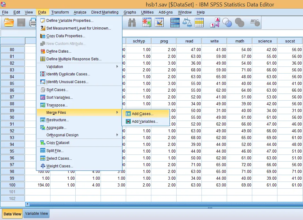 Nối dữ liệu với SPSS - Merging data - Vietlod